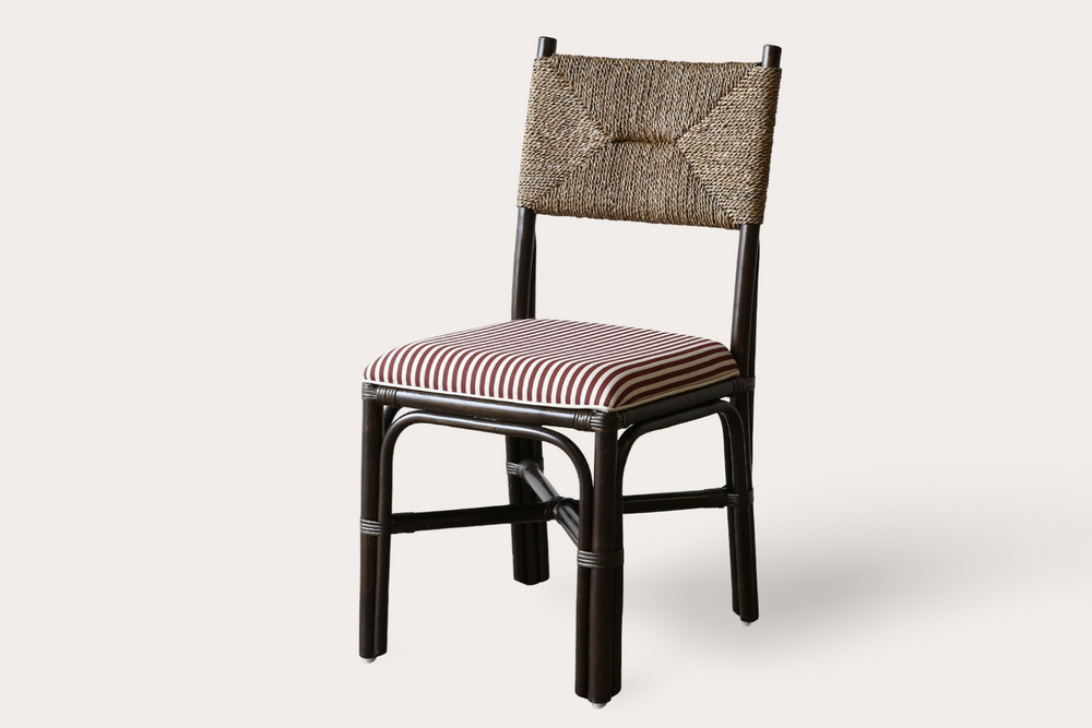 Hemingway Side Chair | Tobacco Frame with Villa Stripe Fabric - Lincoln ...