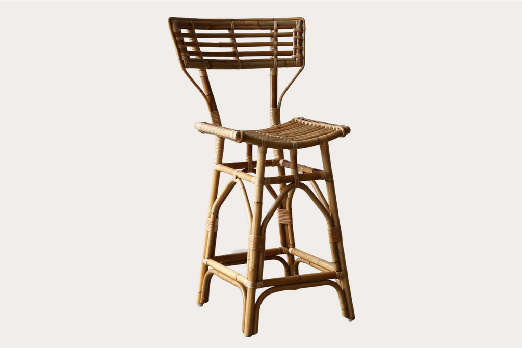 Kyoto Barstool | Japanese-Inspired Rattan & Wicker Bar Stool for Indoor ...