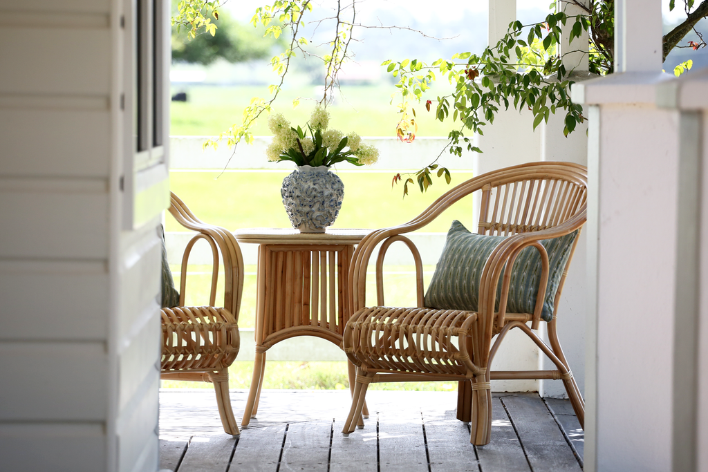 AW24 Armchair – Natural Split Rattan Cane Chair for Verandah Settings